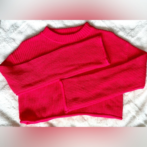 wild fable | Sweaters | Wild Fable Hot Pink Cropped Sweater | Poshmark